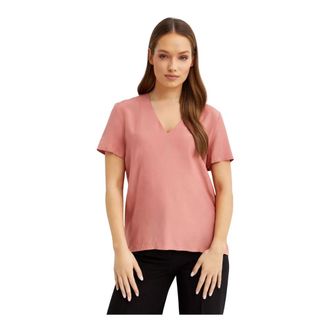 Fay V-Ausschnitt Bluse im l&auml;ssigen Stil - - Tops - Damen - Rosa - S