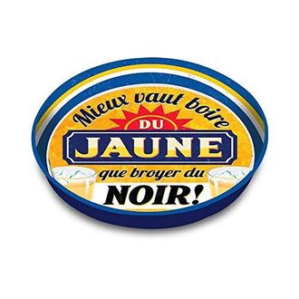 Retro Plateau métallique Boire du Jaune