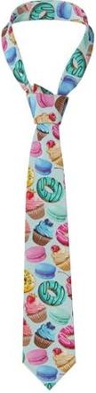 Generic Cravates Homme G&acirc;teau Aux Cupcakes Et Donuts Sucr&eacute;s &Eacute;troit Necktie Confortable Cravate Pour Homme Pour &Eacute;v&eacute;nements L&Eacute;cole Accessoires