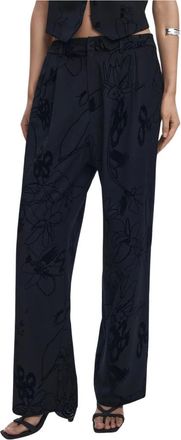 Desigual Femme, Pantalons, Noir, Taille: 38 FR Pantalon Palazzo