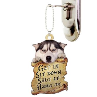 Generico 2D Acryl Dogs Baumschmuck, süßer Hund mit Engelsflügel-Design, für Baum-Anhänger zur Dekoration, Schmuck mit Liebesversion