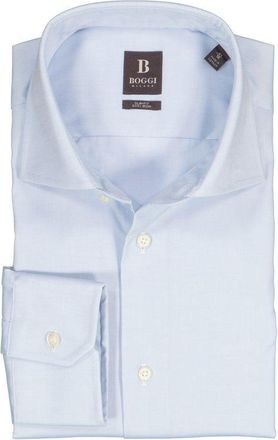 Boggi Milano Herren Hemd blau Baumwoll-Stretch