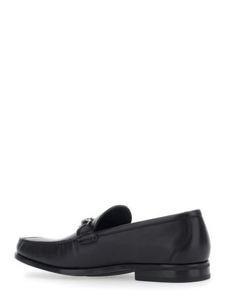 Ferragamo Mens Loafers Black Calf Leather