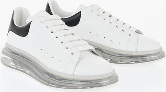Alexander McQueen Leather Low-Top Sneakers LARRY With Oversize Transparent Sole Alexander McQueen