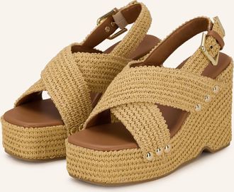 Maje Plateau-Wedges Mit Nieten beige