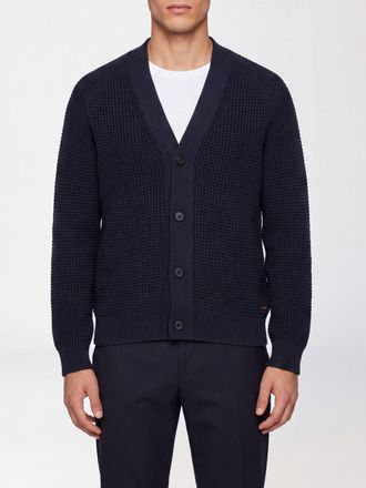 HUGO BOSS Cardigan en m&eacute;lange de coton &agrave; col V et fermeture boutonn&eacute;e