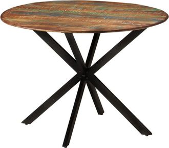 vidaXL Esstisch &Oslash;110x78 cm Altholz Massiv und Stahl - Vidaxl