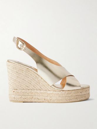 Ancient Greek Sandals Maria Espadrille-wedges Aus Leder - Gold