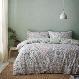 Pineapple Elephant Safiya Mandala-Bettw&auml;sche-Set mit Kissenbez&uuml;gen, wendbar, f&uuml;r Super-King-Size-Bett, Gr&uuml;n