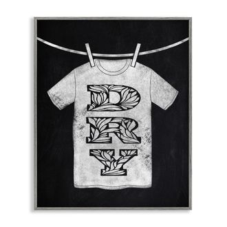 Stupell Industries Laundry Dry Kunstvolle Buchstaben, gerahmt, Giclée-Kunst, Design von Marcus Prime, 35,6 x 28,9 cm, Schwarz