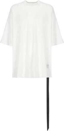 Rick Owens Homme, Tops, Blanc, Taille: ONE Size Ribbon Cotton T-shirt