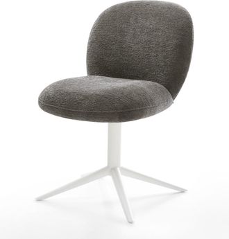 DELIFE Drehstuhl Nube-Flex Boucl&eacute; Soft Schlamm Fu&szlig;kreuz Wei&szlig; 360&deg; drehbar Wippfunktion Taschenfederkern, Esszimmerst&uuml;hle