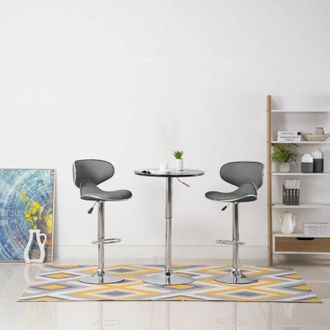 vidaXL Vidaxl - Tabourets de bar lot de 2 gris similicuir