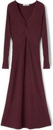 Motivi Femme, Robes, Rouge, Taille: 38 FR Robe &eacute;vas&eacute;e en maille c&ocirc;tel&eacute;e