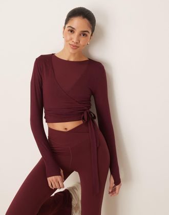 Tala Gilet cache-coeur enveloppant - Lie-de-vin-Rouge