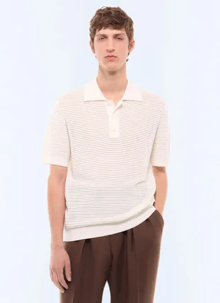 Fursac Polo en maille ajour&eacute;e en coton - Taille XL - Homme
