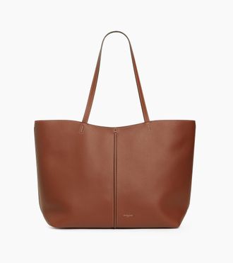 Le Tanneur Sac cabas grand mod&egrave;le Hortense en cuir grain&eacute; double face