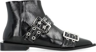 Ganni Femme, Chaussures, Noir, Taille: 36 EU Bottines en similicuir