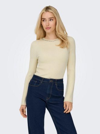 Only Rundhalspullover ONLNATASCHA LS BLING O-NECK CC KNT