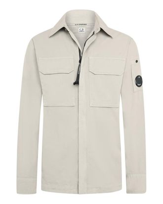 C.P. Company Overshirt aus Baumwolle mit Logo-Patch am linken Arm in