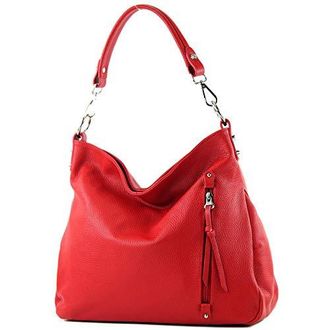 modamoda.de T183 - Sac &agrave; bandouli&egrave;re en cuir pour dames, Couleur:rouge