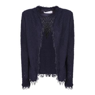 Iro Iro, Femme, Vestes, Bleu, Taille: 38 FR Veste en tweed