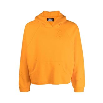 Liberal Youth Ministry Distressed Hoodie Strick mit Lifeguard Print - - Sweatshirts & Hoodies - Herren - Orange - S