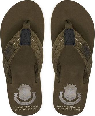 Tommy Hilfiger Zehentrenner Patch Hilfiger Beach Sandal FM0FM05804 Gr&uuml;n