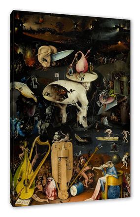 Pixxprint Hieronymus Bosch - Der Garten der Lüste III, Größe: 120x80cm, Leinwandbild, fertig gespannt, Wandbild, Dekoration, Kunstdruck, kein Poster