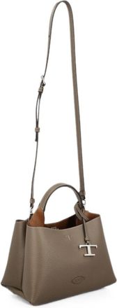 Tod's Grained Leather Shoulder Bag - Taupe