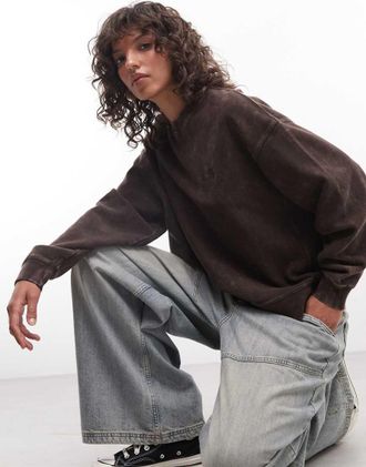 Carhartt Work in Progress Lambert Sweatshirt in verwaschenem Braun