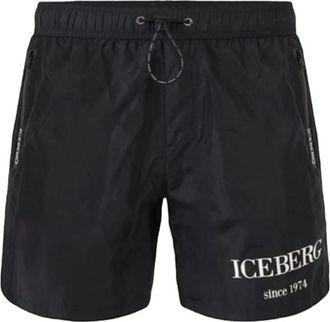 Iceberg Homme, Maillots de bain, Noir, Taille: M Bermuda Swim Shorts