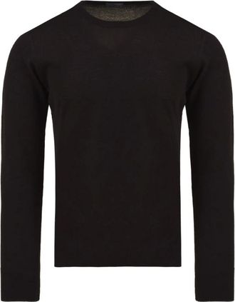 Drumohr Homme, Pulls, Noir, Taille: M Crewneck Wool 140S