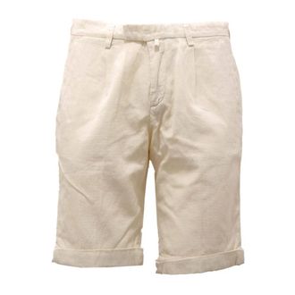 BRIGLIA 1949 Baumwoll/Leinen Bermuda Shorts Made in Italy - - Shorts - Herren - Wei&szlig; - S