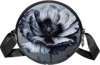 Generic Sac à bandoulière Circle pour femme, petit sac à bandoulière bleu avec fermeture éclair, bretelles réglables, sac à main rond décontracté pour femmes 