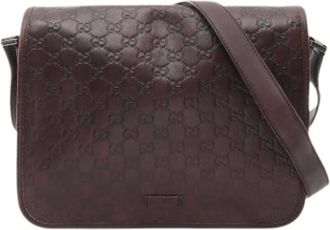 Gucci unisex, Pre-owned, Brun, Taille: ONE Size Sac bandouli&egrave;re vintage en cuir Pre-owned