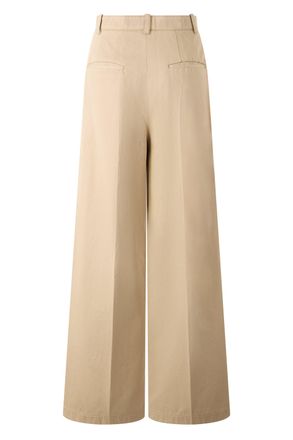 A.P.C. Womens Cotton Trousers Beige Organic Wide-Leg