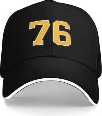 Generic Casquette de Baseball Homme, num&eacute;ro Jaune Porte-Bonheur 76 Casquettes de Baseball pour Femmes Bonnets de Golf de Plage Masculin personnalis&eacute; Casquette
