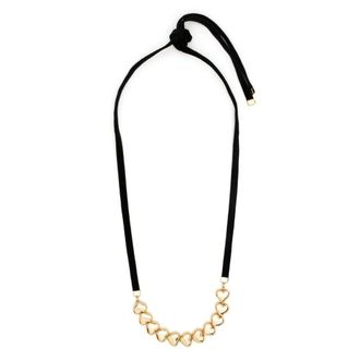 Numbering Goldfarbene Samt-Herzkette - - Accessories - Damen - Schwarzk - ONE SIZE