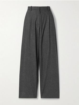 Khaite Pantalon Droit En Laine &Agrave; Plis August - Gris
