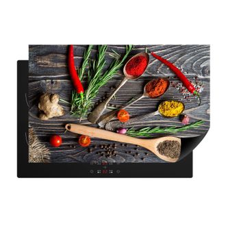 Decorwelt Herdabdeckplatte aus Kunststoff Induktionsmatte Herdabdeckmatte Abdeckung Ceranfeld Gew&uuml;rze Bunt 80x52 cm Abdeckplatte Ceranfeldabdeckung Antirutschma