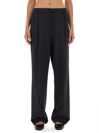 Aspesi Virgin Wool Blend Trousers - Blue