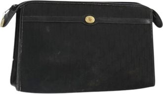 Dior Pre-owned Trotter Canvas Clutch - Femme - Pre-owned - Noir - Taille: ONE Size