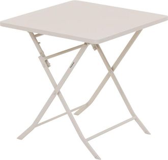 Hesperide Salon de jardin carr&eacute; en m&eacute;tal Greensboro 70 x 70 cm Argile avec 2 chaises - Hesp&eacute;ride