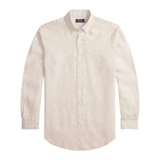 Xacus Homme, Chemises, Beige, Taille: 2XL Chemise en lin ray&eacute; coupe personnalis&eacute;e