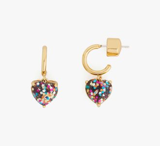 Kate Spade New York My Love Glitter Heart Creolen, Klein