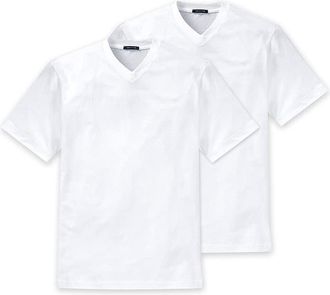 Schiesser 6er Pack American T-Shirt - Rundhals o. V-Neck - M-XXXL, Schwarz o. Weiss (Weiß (V-Ausschnitt), M (Herstellergröße: 5))