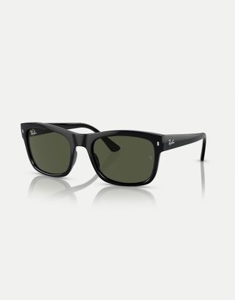 Ray-Ban Rb4428 - Lunettes de soleil carrées avec verres verts - Noir