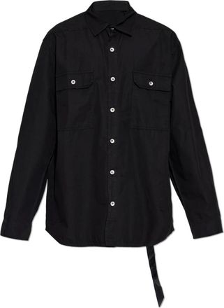 Rick Owens Homme, Chemises, Noir, Taille: M Pocket Shirt