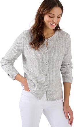 Damart Cardigan Maille perlée mélange alpaga Femme Gris Chiné Taille 50/52